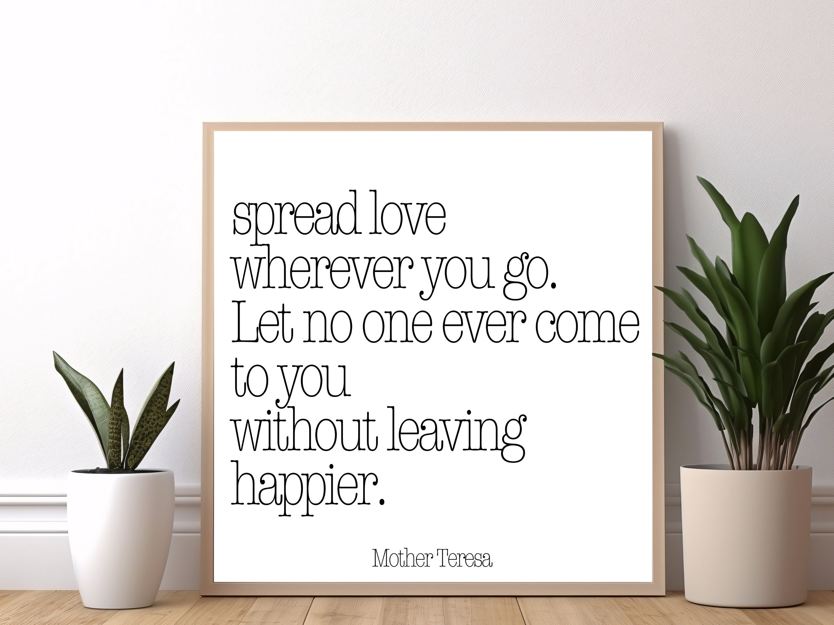 Spread Love Mother Teresa Quote Home Decor Quote Sign Spread Love ...