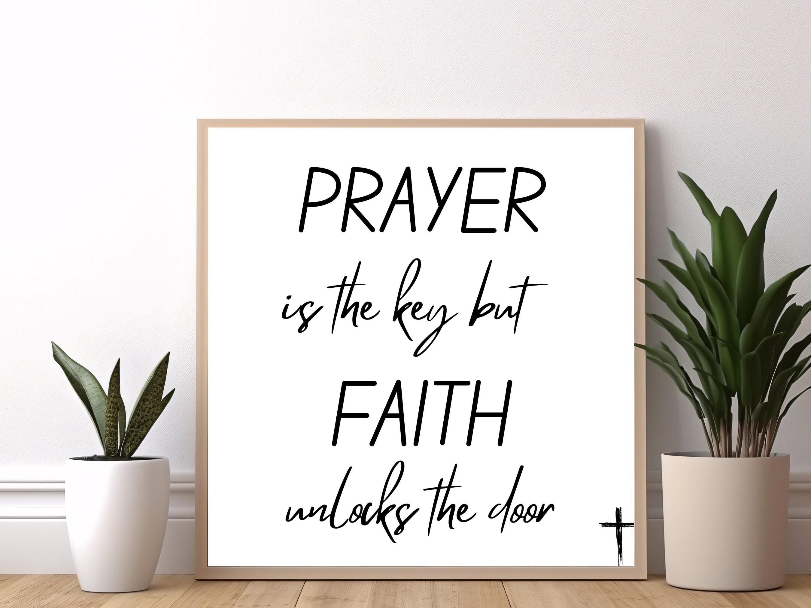 Prayer is the Key, Faith is the Door Home Decor Faith Sign Gods ...