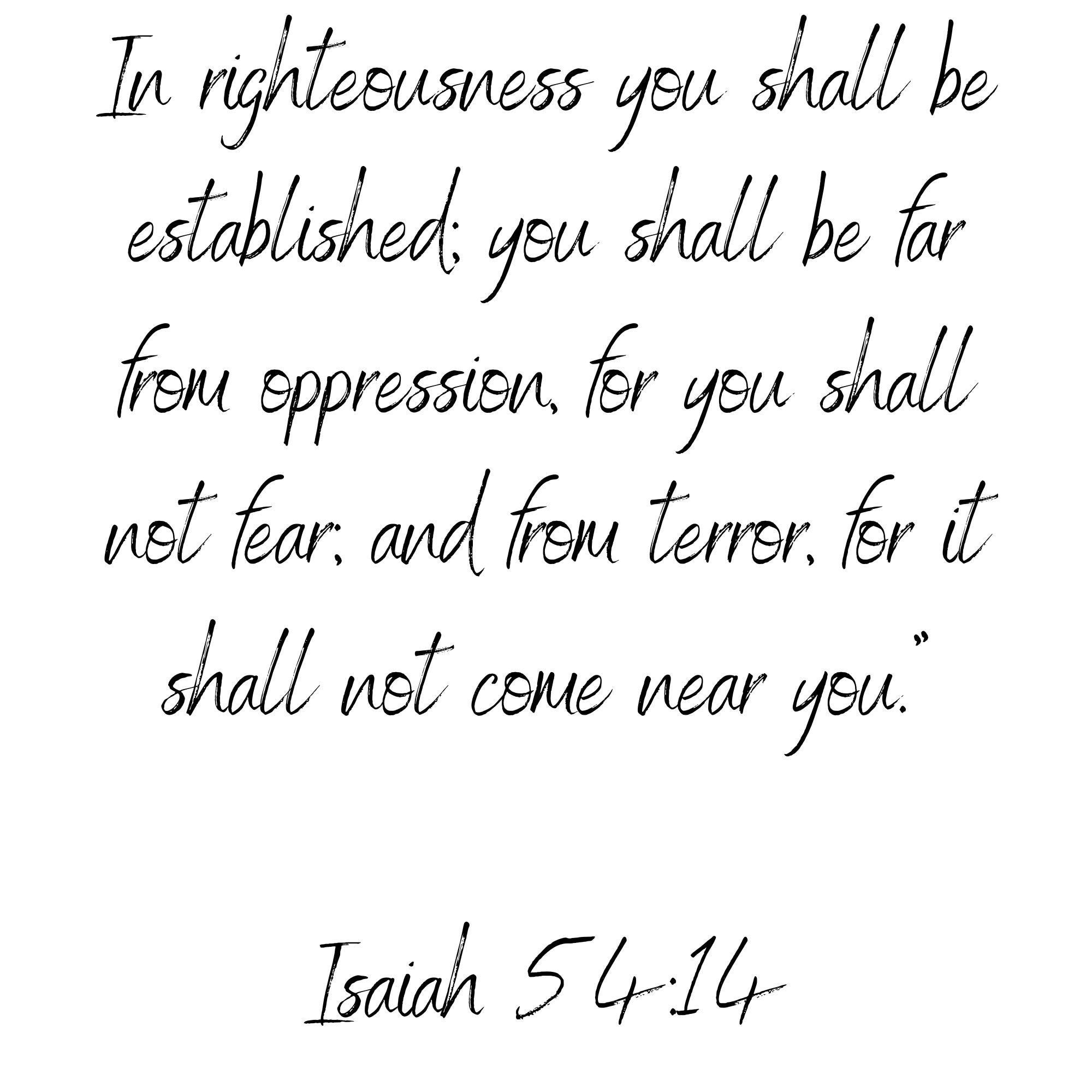 Isaiah 54:14 Bible Verse Digital Download Religious Gift Scripture ...