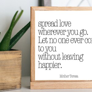 Spread Love | Mother Teresa Quote | Home Decor | Quote Sign | Spread ...
