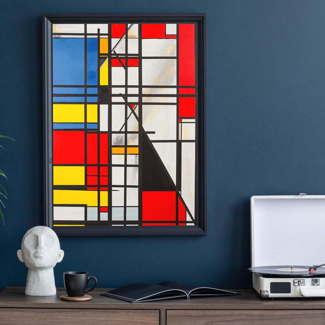 Mondrian Poster Piet Mondrian Inspired Modern Abstract Art, Bold Geometric Cityscape, Minimalist ...