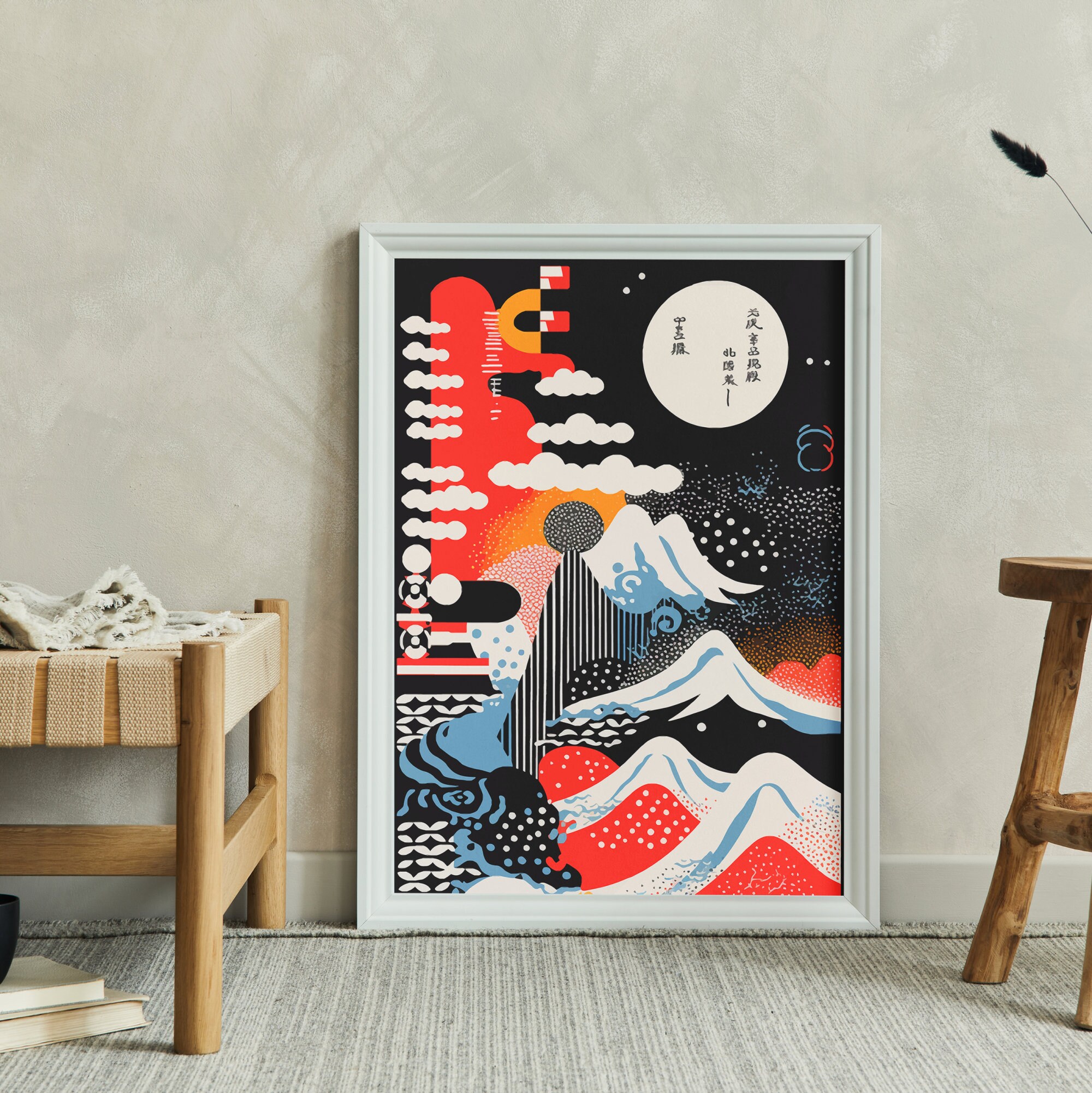 Ikko Tanaka Inspired Poster - Cultural Fusion Typographic Art, Modern ...