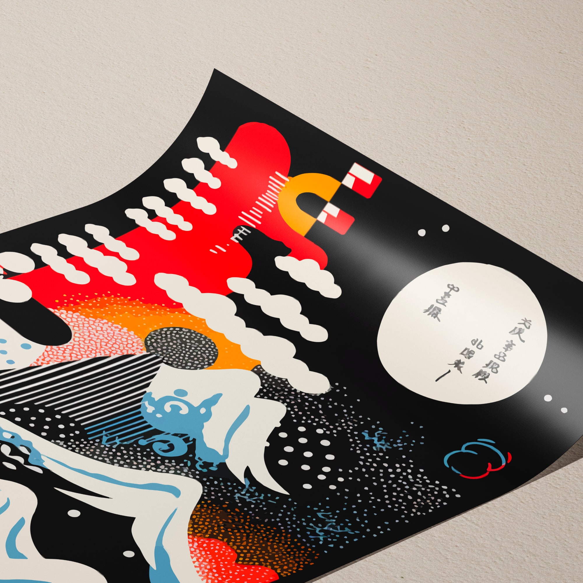 Ikko Tanaka Inspired Poster - Cultural Fusion Typographic Art, Modern ...