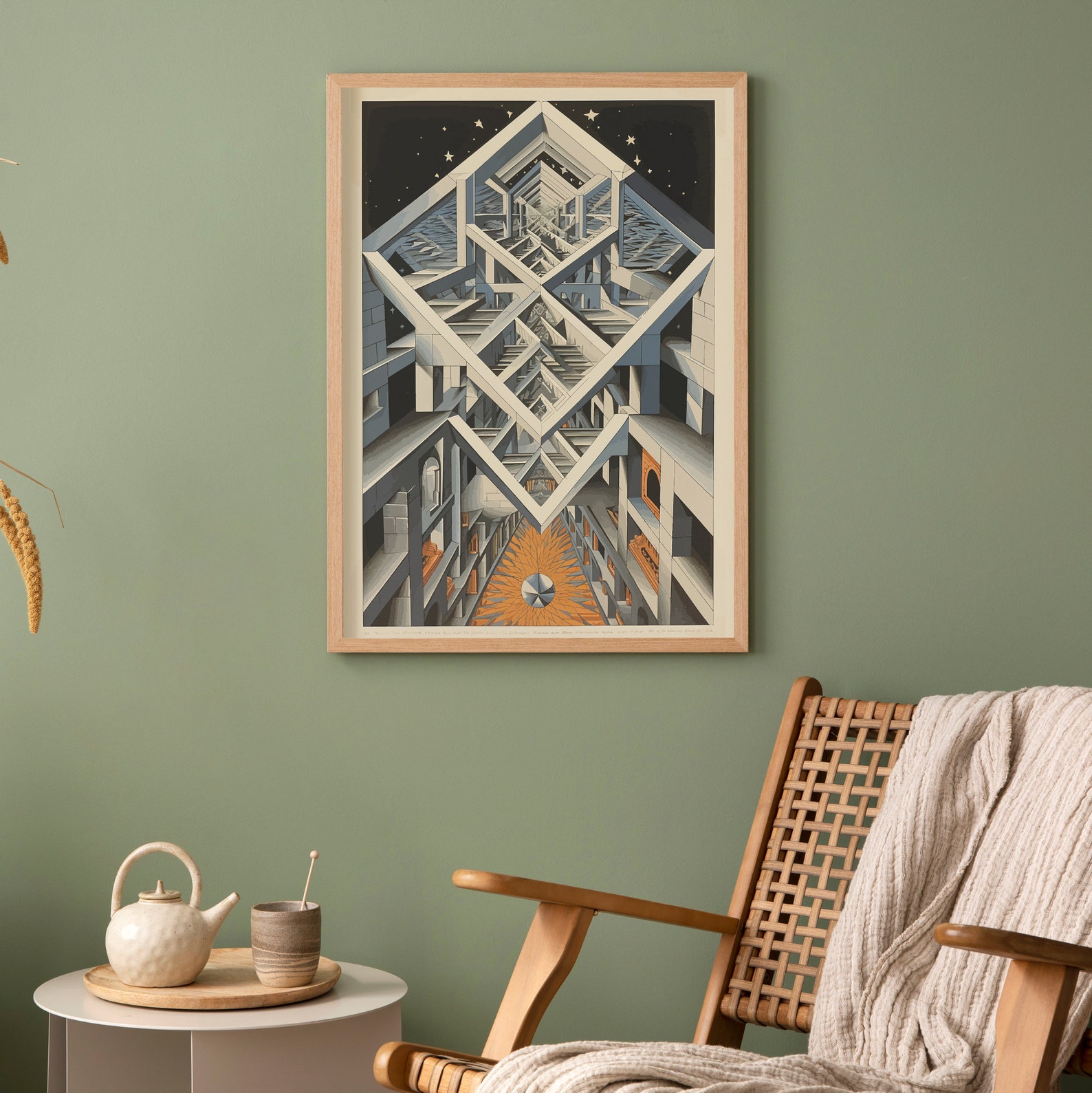 M C Escher Poster Escher Inspired Infinite Staircase Art, Mathematical ...