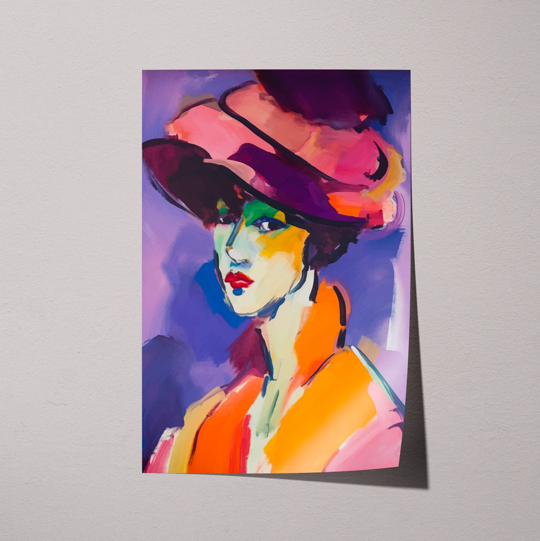 Kees Van Dongen Inspired - Fauvism Painting, Abstract Portrait Print ...