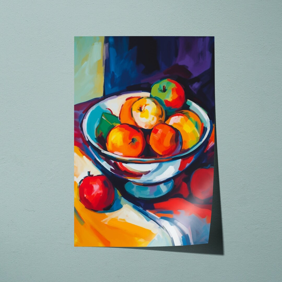 Fauvism Print - Charles Camoin Inspired, Orange Apple Art, Banana Bowl ...