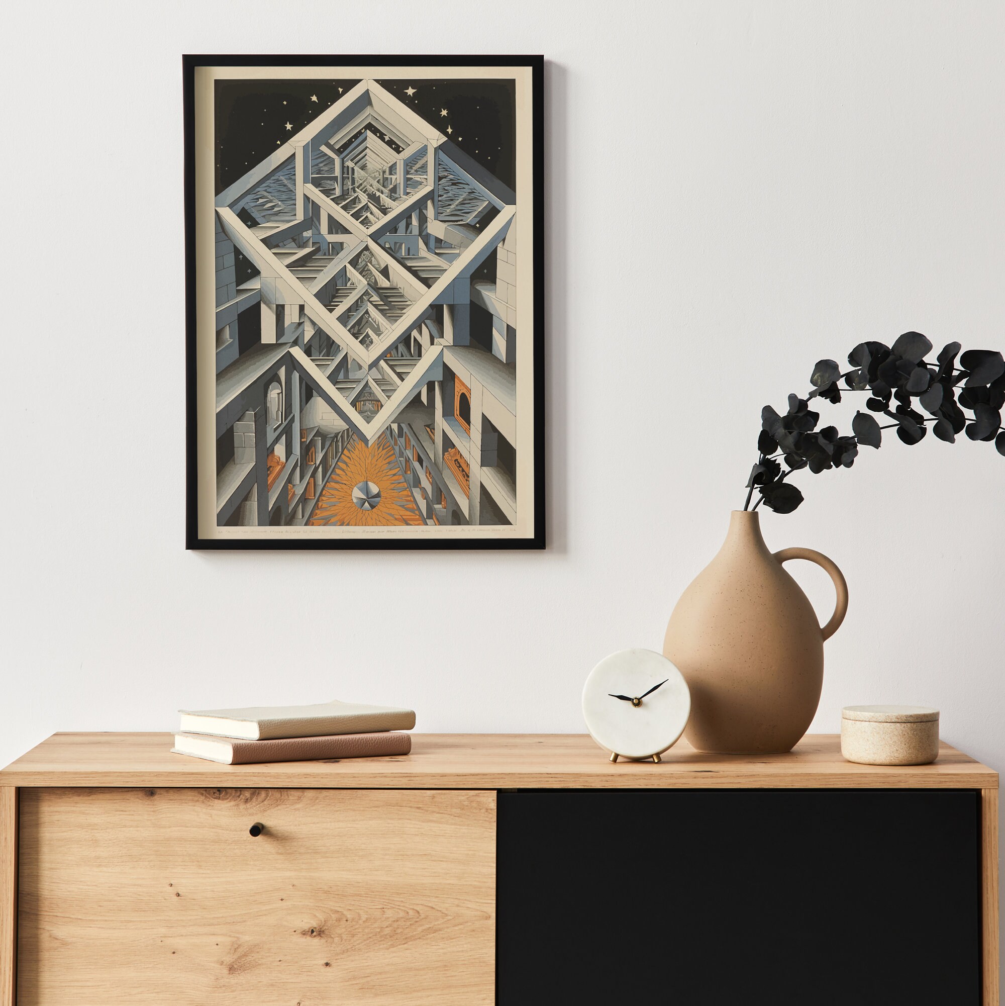 M C Escher Poster Escher Inspired Infinite Staircase Art, Mathematical ...