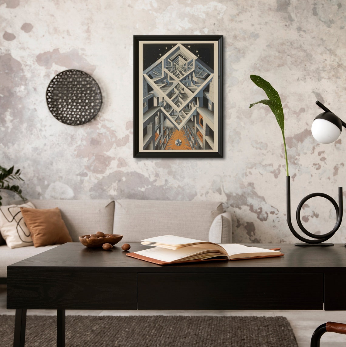 M C Escher Poster Escher Inspired Infinite Staircase Art, Mathematical ...