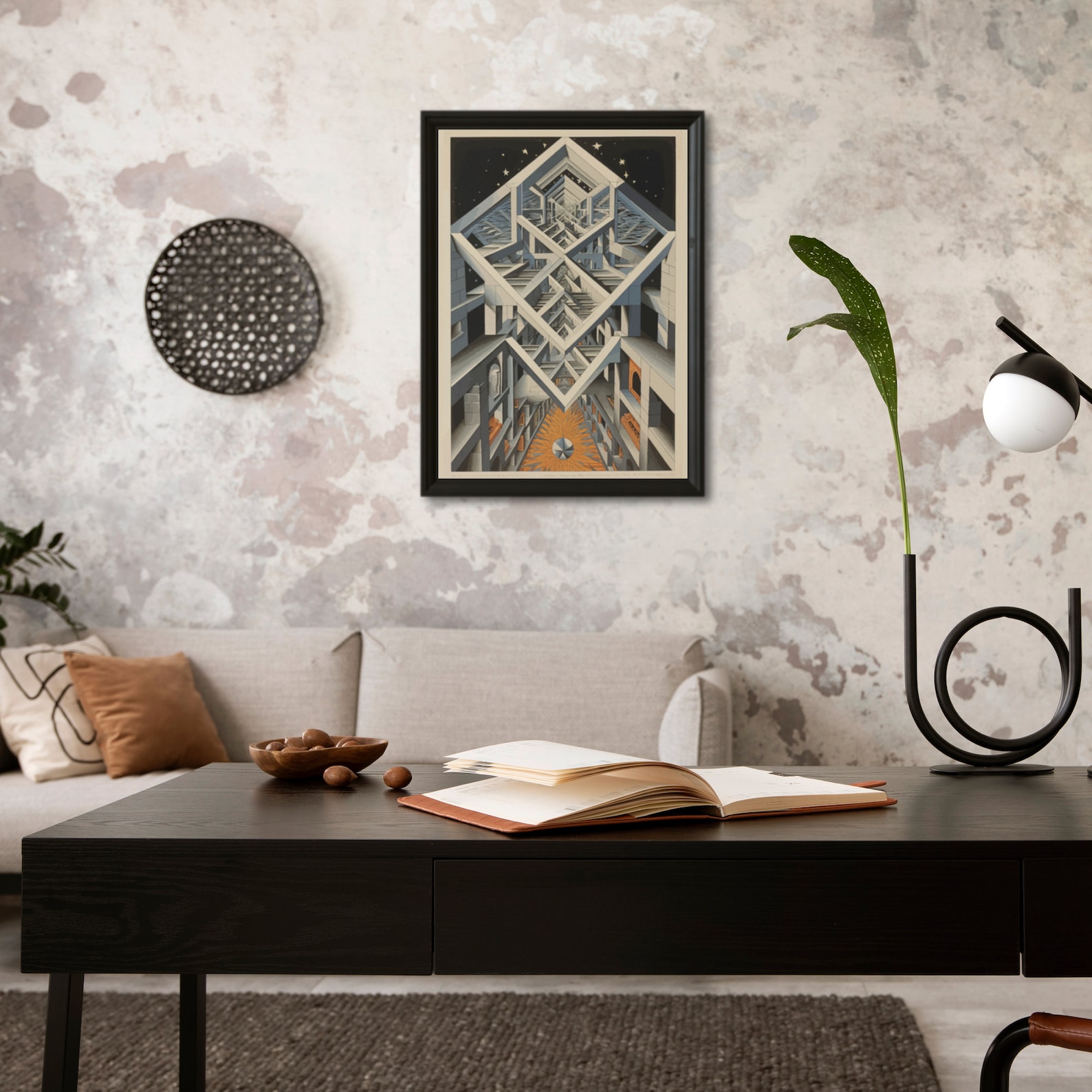 M C Escher Poster Escher Inspired Infinite Staircase Art, Mathematical ...