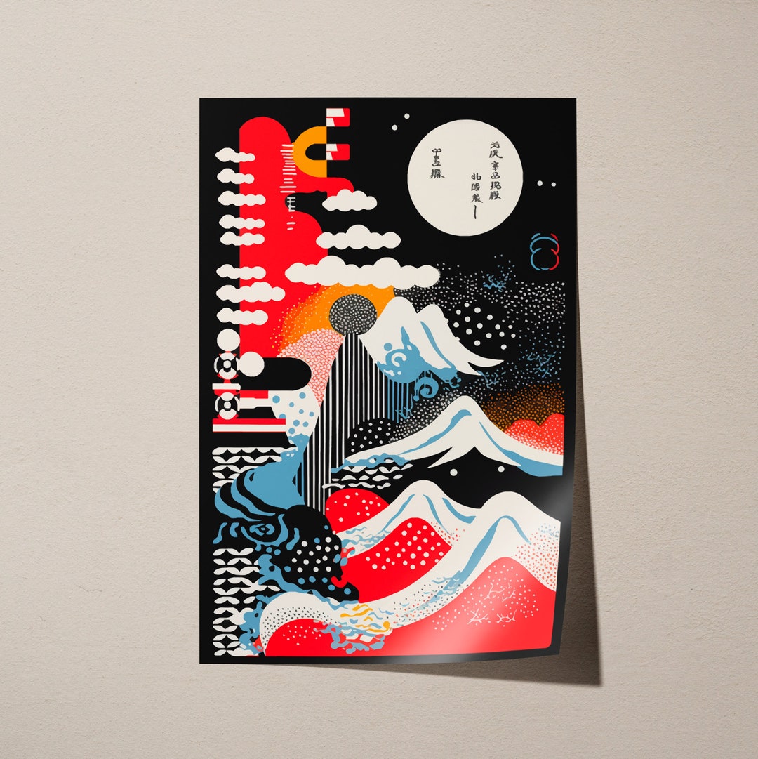 Ikko Tanaka Inspired Poster - Cultural Fusion Typographic Art, Modern ...