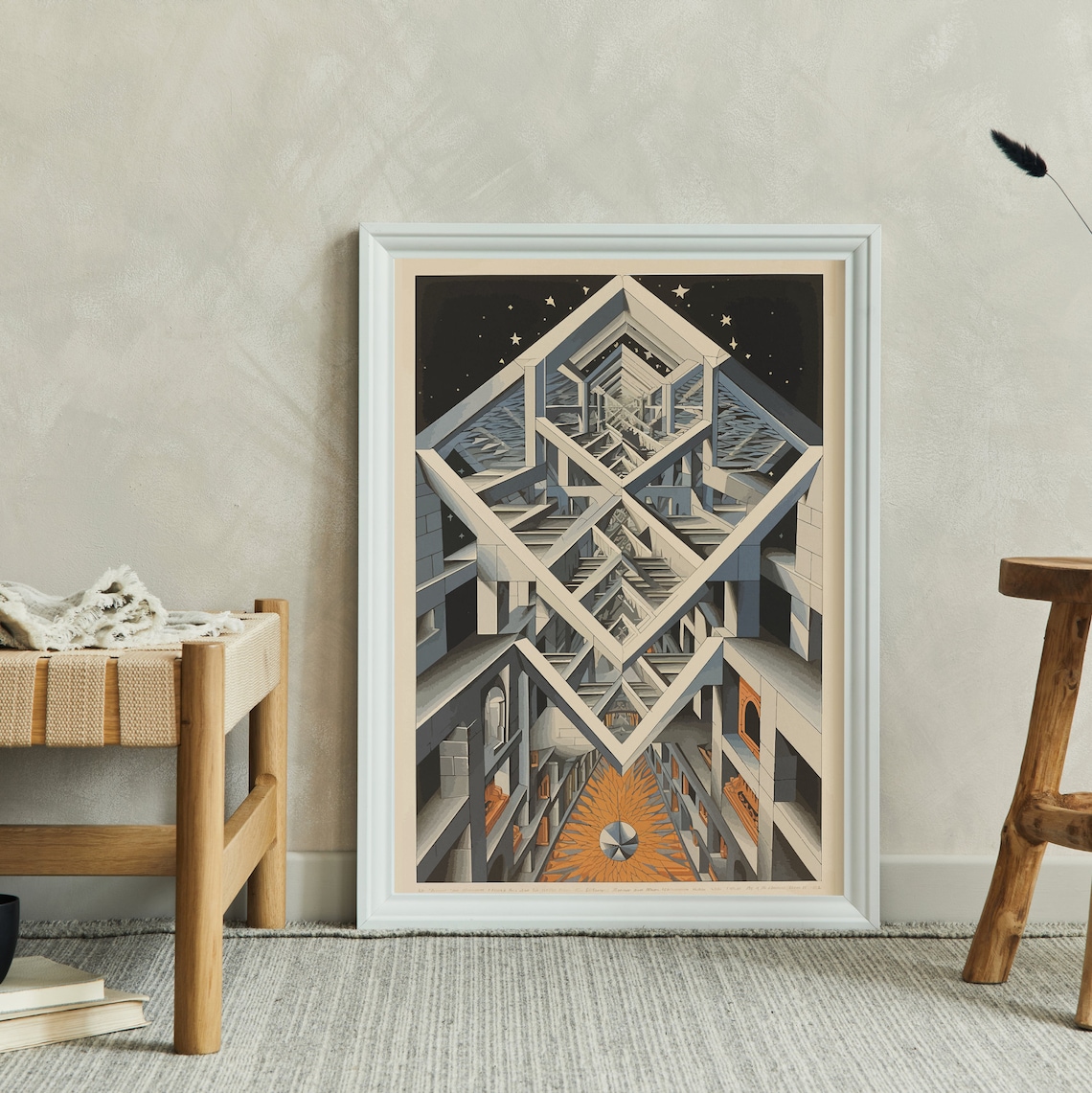 M C Escher Poster Escher Inspired Infinite Staircase Art, Mathematical ...
