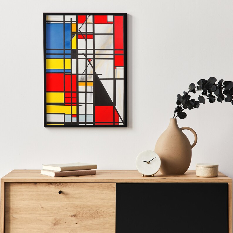 Mondrian Poster - Piet Mondrian Inspired Modern Abstract Art, Bold ...