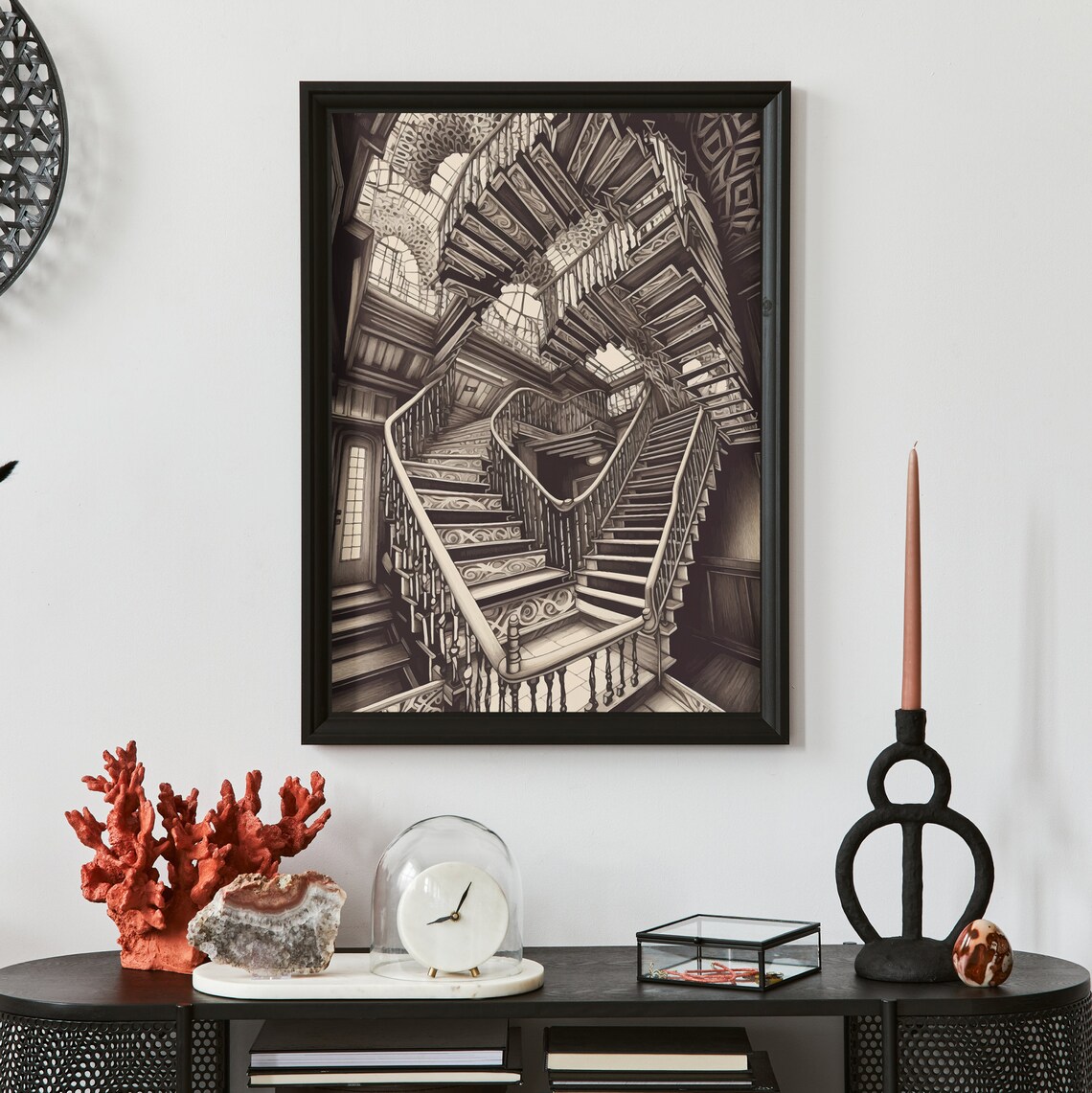 M.C. Escher Inspired Geometry Art Infinite Cycle Op Art Poster ...