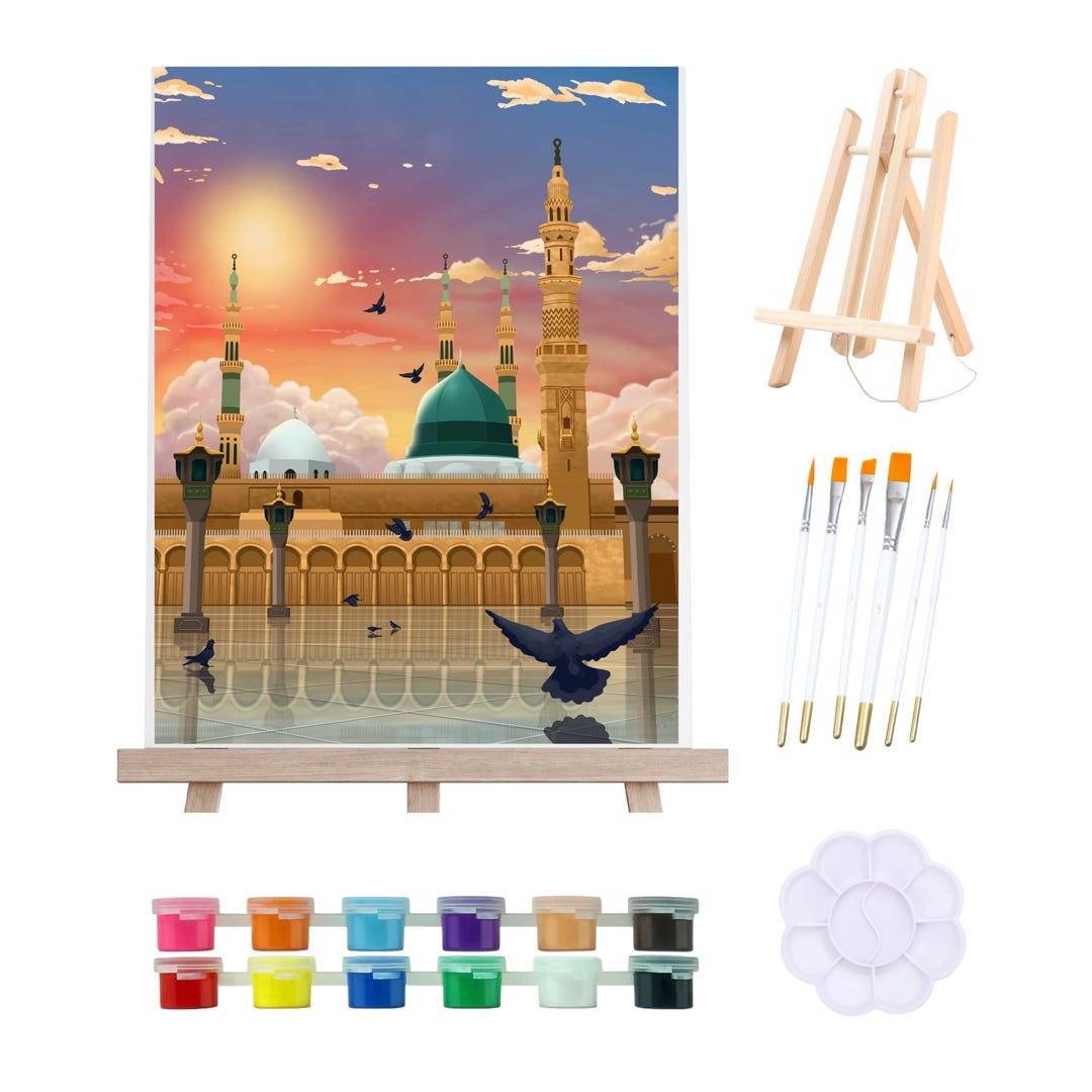 Masjid An-nabawi Paint by Numbers Kit | Islamic Paint by Numbers ...