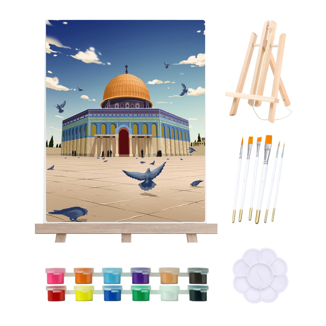 Masjid Al-aqsa(dome of the Rock) Paint by Numbers Kit | Islamic Paint ...