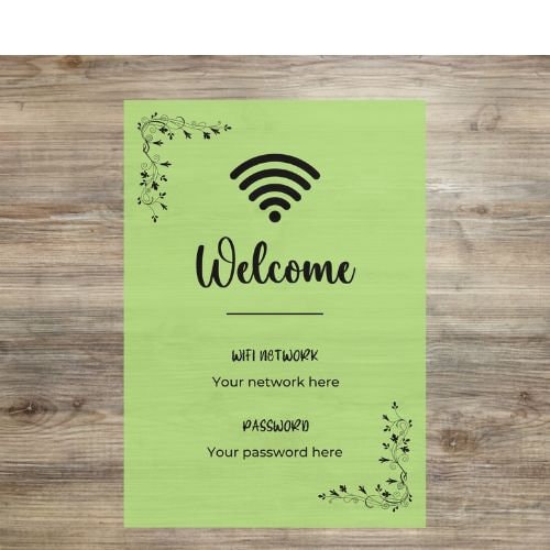 Digital Welcome Wifi Sign Wifi Template Editable Internet - Etsy