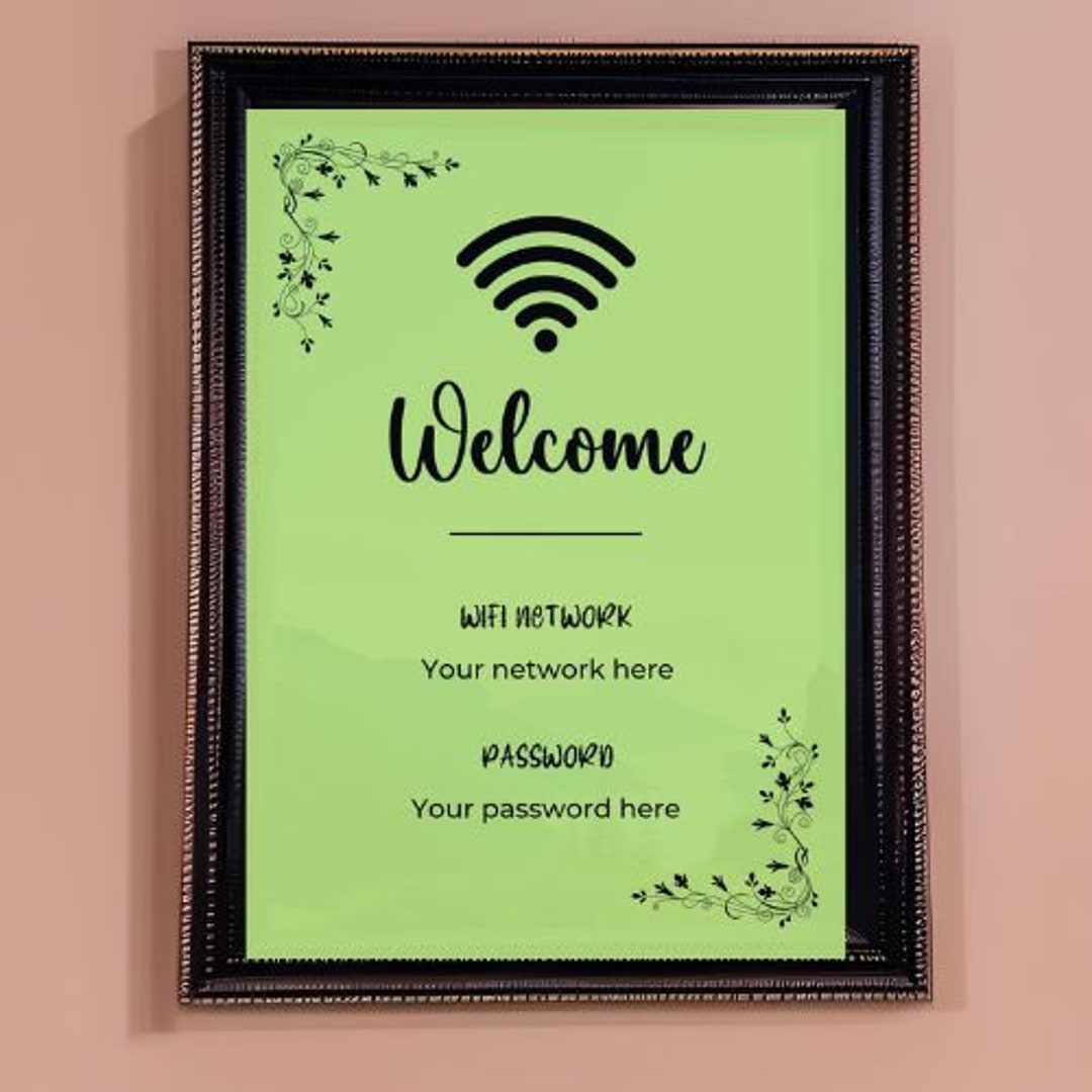 Digital Welcome Wifi Sign, Wifi Template Editable, Internet Sign,wifi ...