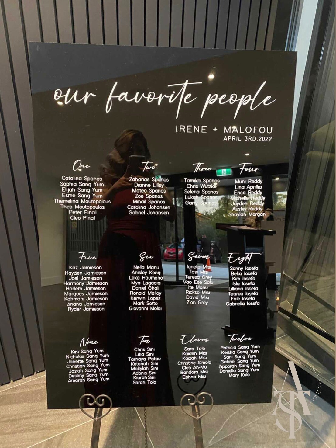 A1 Acrylic Rectangle Seating Chart/custom Seating Chart/wedding Seating ...