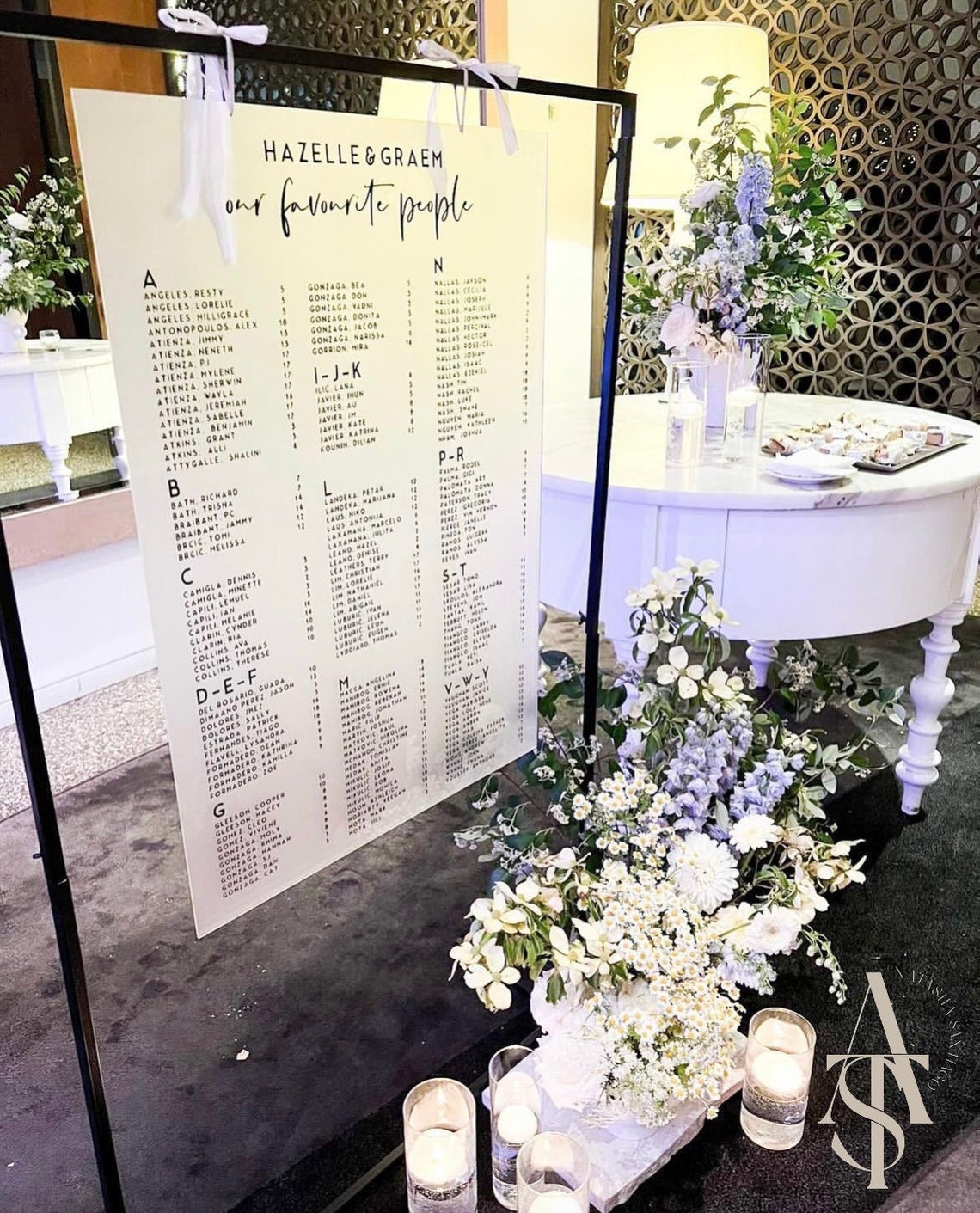 A1 Acrylic Rectangle Seating Chart/custom Seating Chart/wedding Seating ...