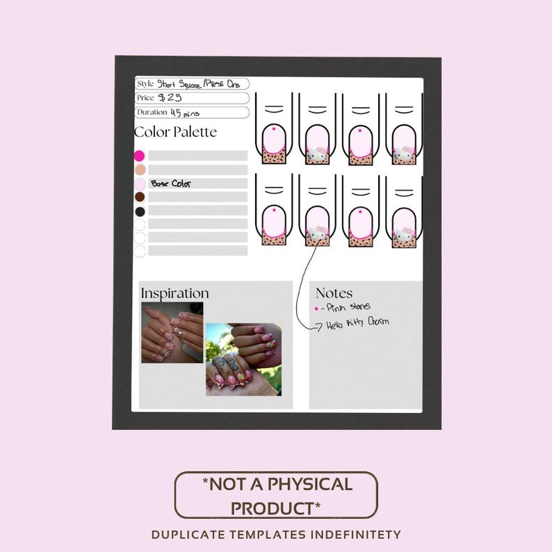 Nail Design Planner Template (11 Pages) - Etsy