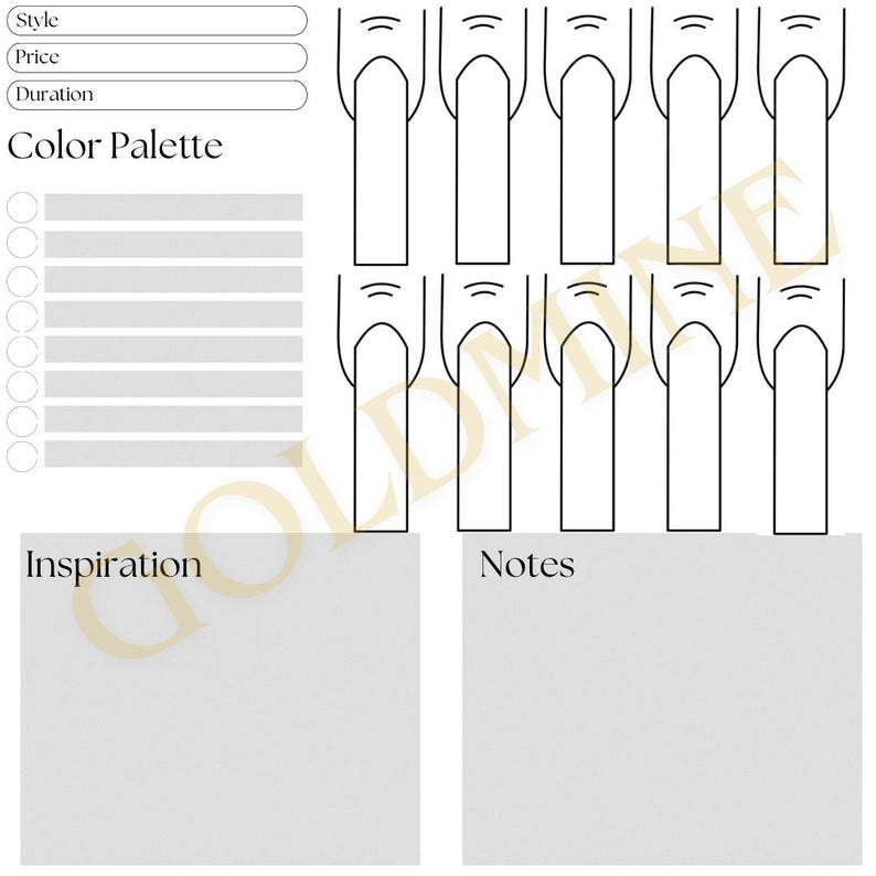 Nail Design Planner Template (11 Pages) - Etsy