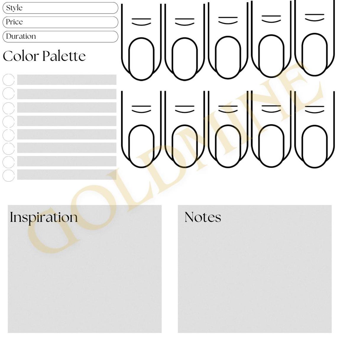 Nail Design Planner Template (11 Pages) - Etsy