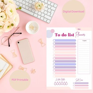 To Do List Planner With Checklist for Water Intake and Self Care, Pink ...