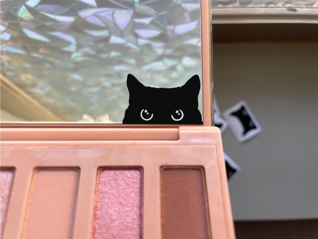 Smol Angry Black Cat Sticker: Funny Mirror Decal - Etsy