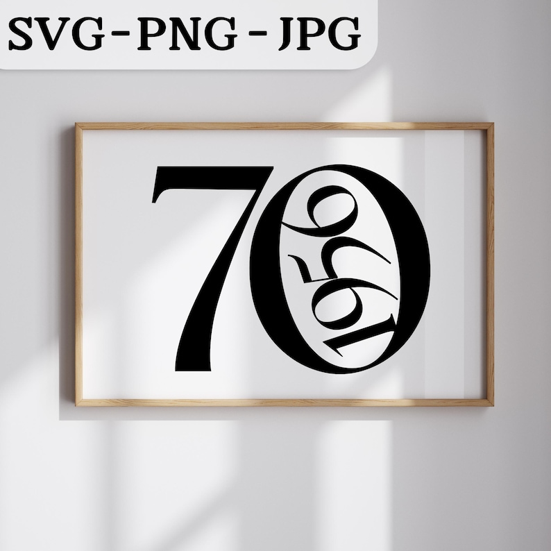70th Birthday SVG, 1956 Anniversary Cut File, PNG Printable - Etsy