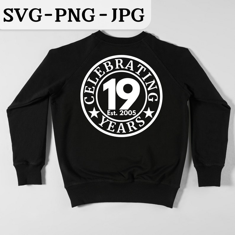 Happy 19th Birthday SVG Celebrating 19 Years PNG/JPG Cut File for Gifts ...
