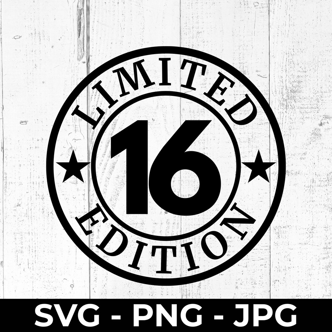 16th Birthday SVG, Anniversary Cut File, PNG JPG Printable - Etsy