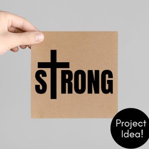 Strong Cross SVG, Christian Strength Cut File, PNG JPG Printable Design ...