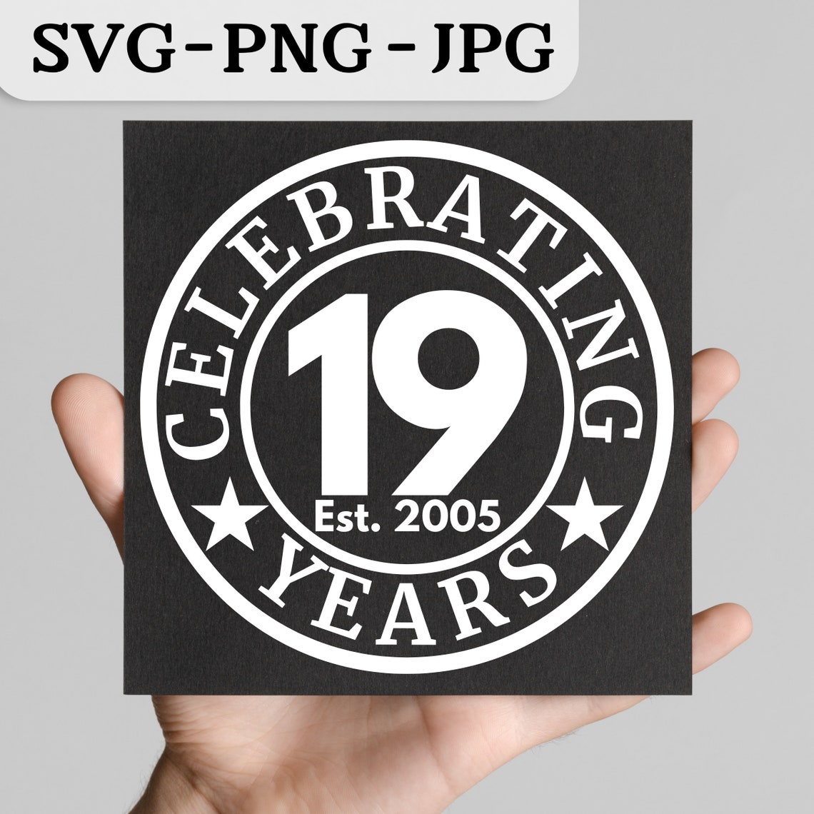 Happy 19th Birthday SVG Celebrating 19 Years PNG/JPG Cut File for Gifts ...