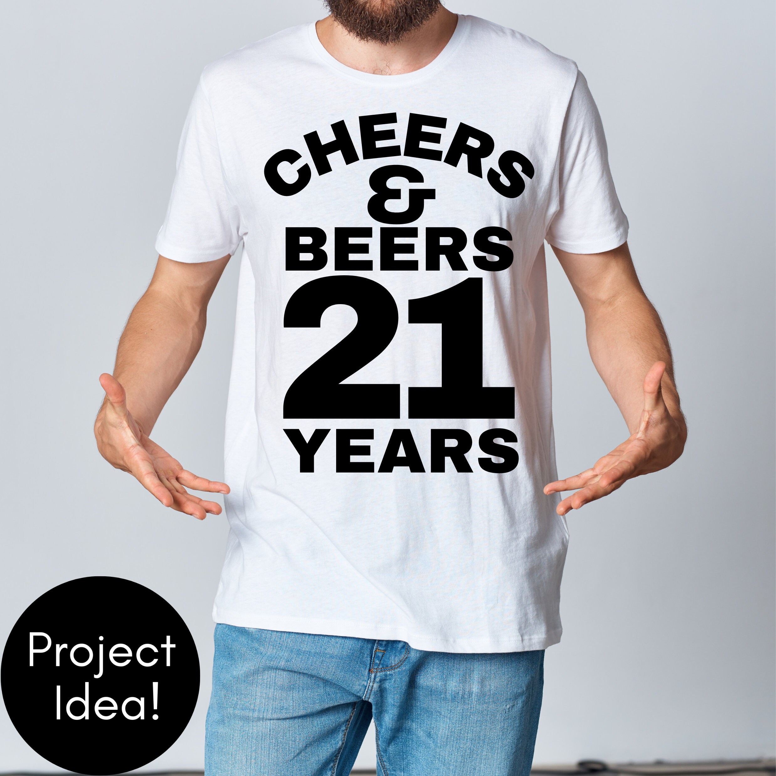 Cheers and Beers 21 Years SVG Happy 21st Birthday Sign Wall Art Party ...