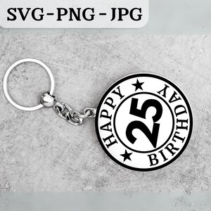 25th Birthday SVG, Printable PNG Cut File, Happy 25 Years - Etsy