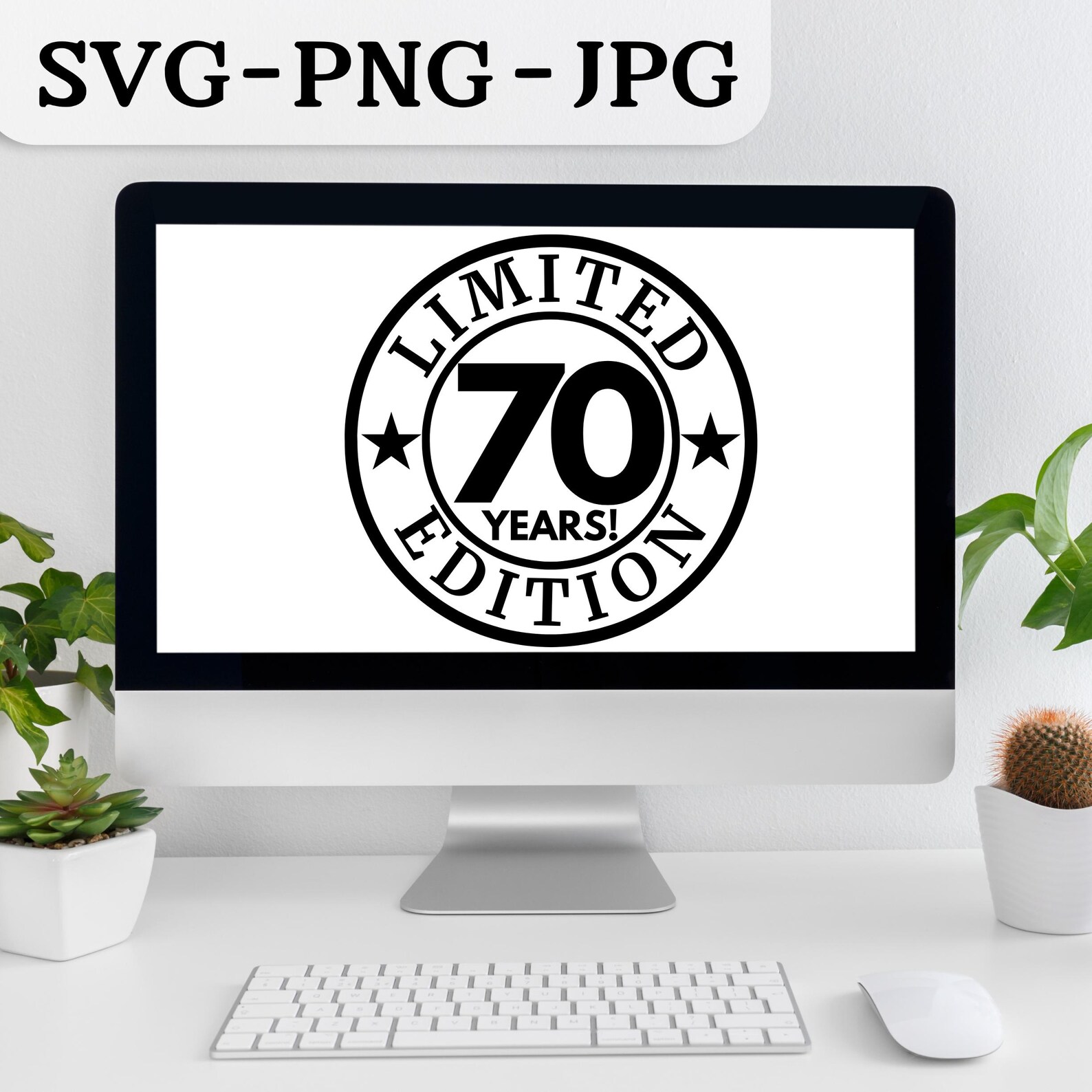 Limited 70 Years Edition SVG, 70th Birthday Cut File, PNG Printable - Etsy
