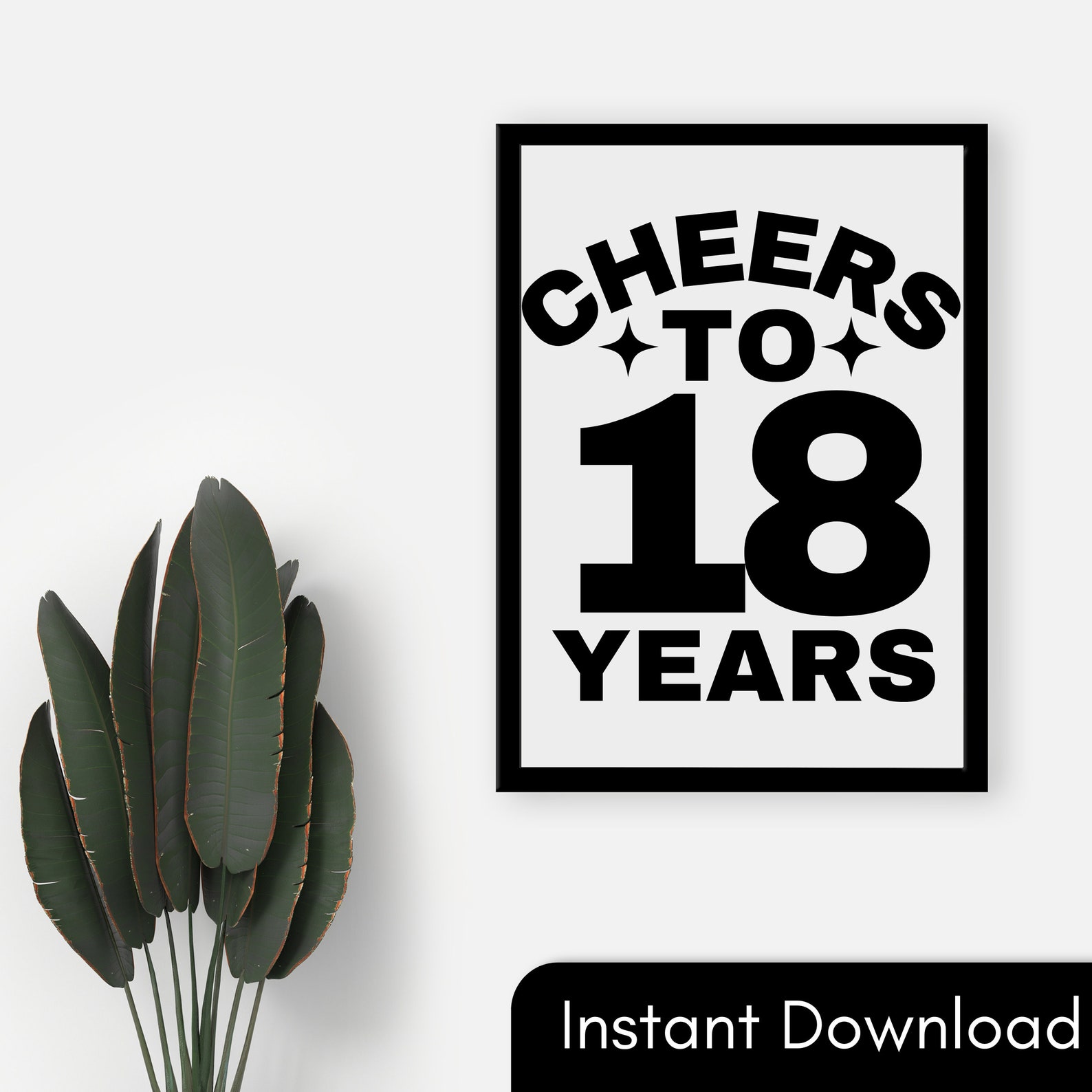 Cheers to 18 Years SVG Cut File Printable Happy 18th Birthday PNG Sign ...