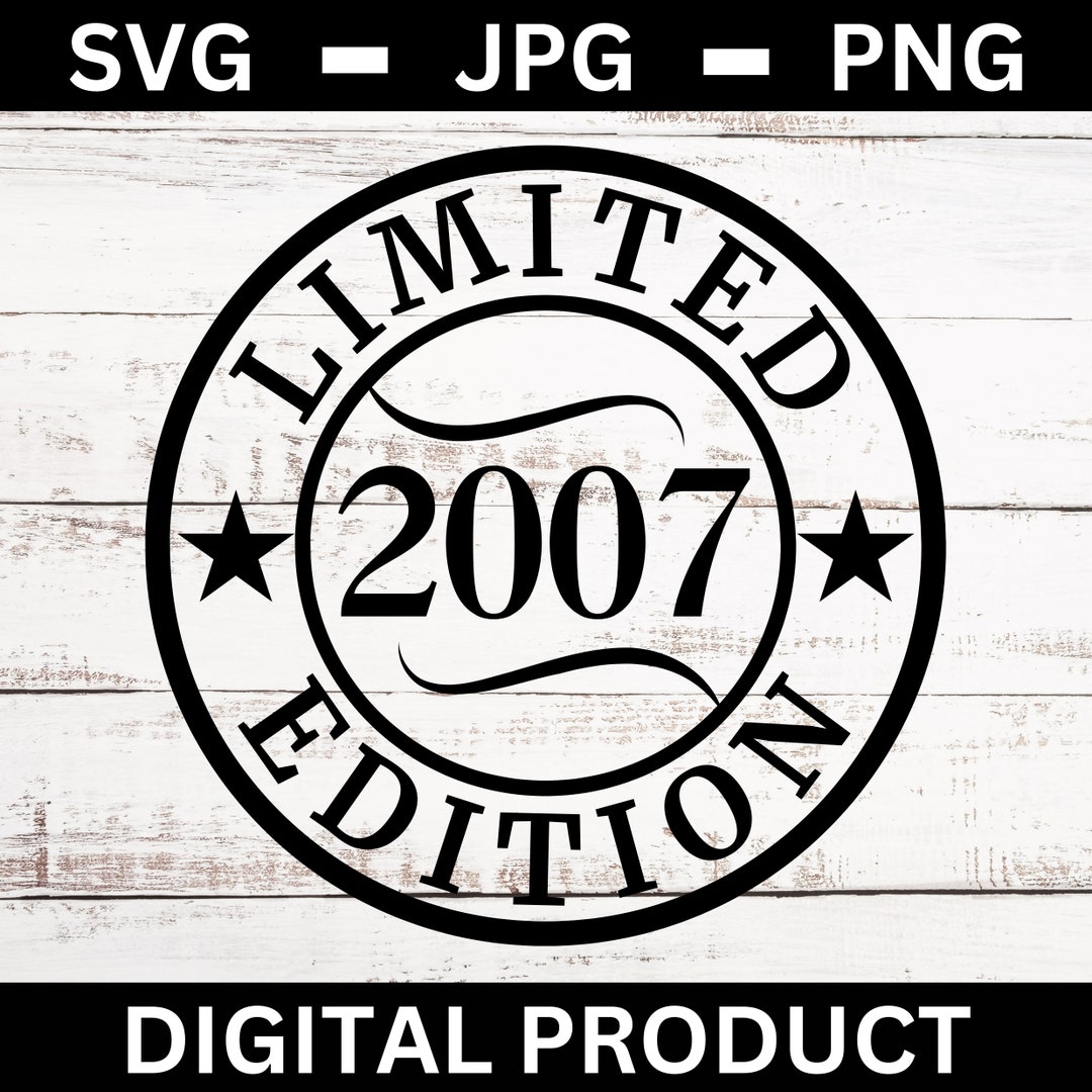 2007 Birthday SVG PNG Cut File 17th Anniversary - Etsy