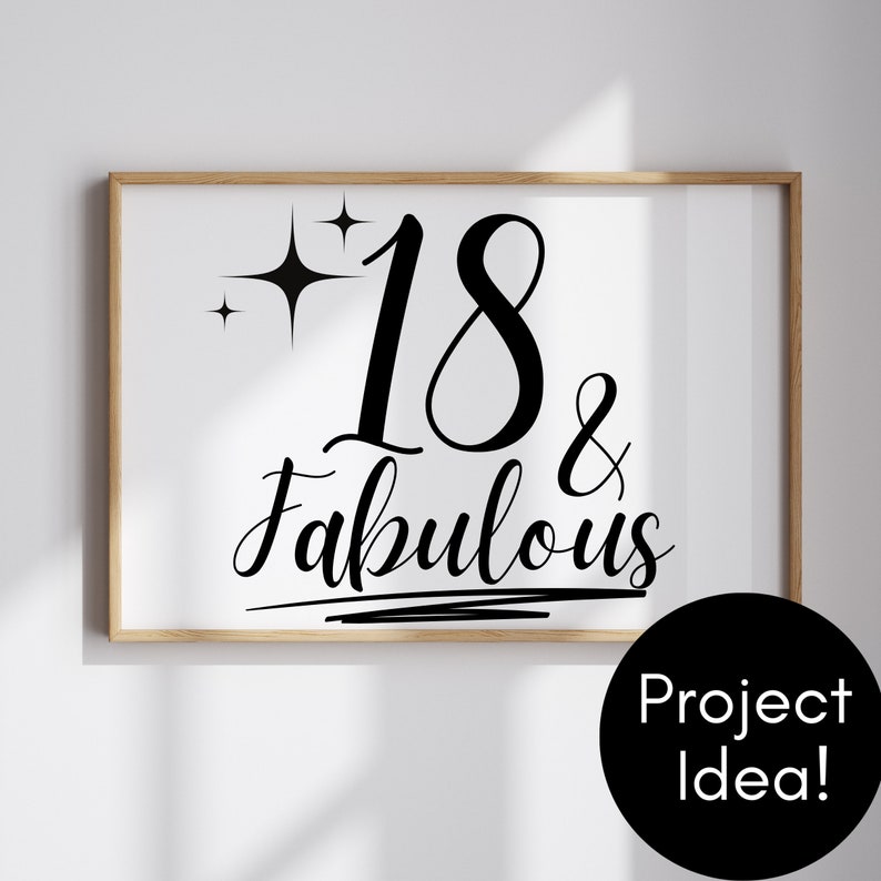 18 and Fabulous SVG Cut File Printable Happy 18th Birthday PNG Sign ...
