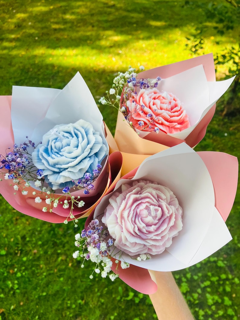 Peony Bouqet Candle Celebration Wedding Gift Party - Etsy