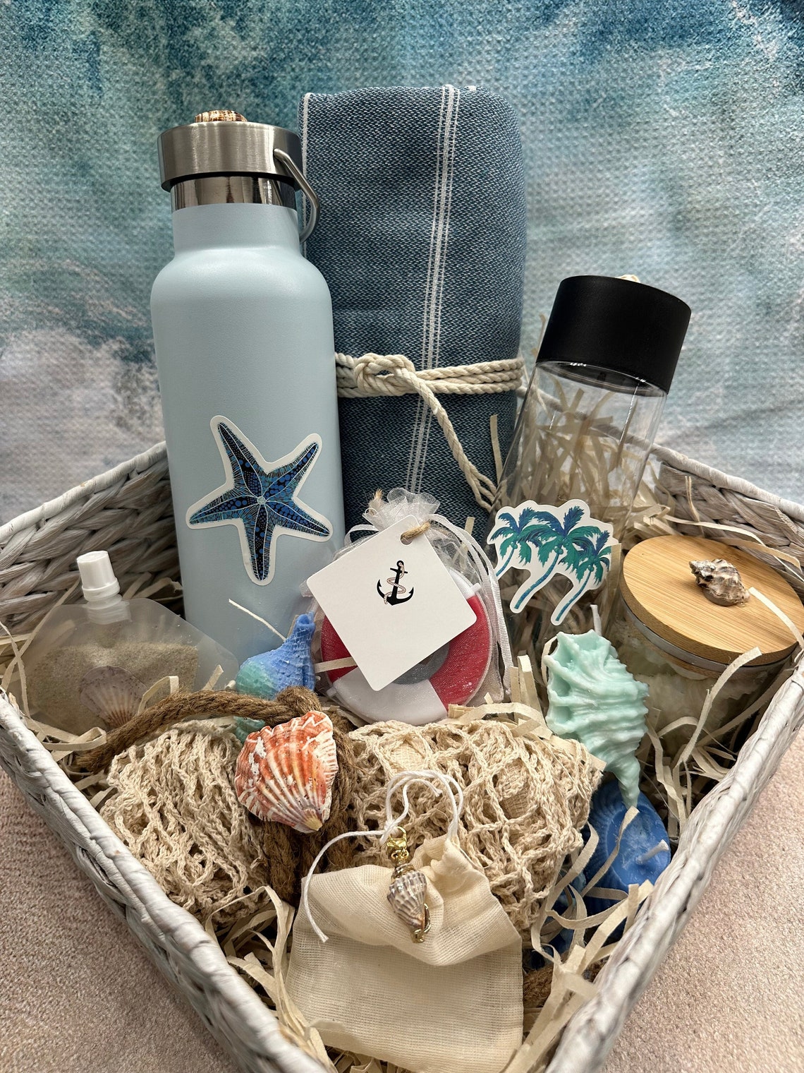Beach Gift Basket, Spa Gift Basket, Boho Gift Basket, Gift Basket for ...