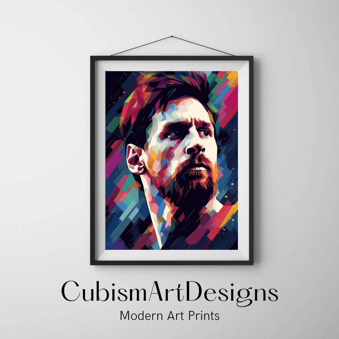 4 Printable Lionel Messi Portraits in Modern and Colorful Style Modern ...