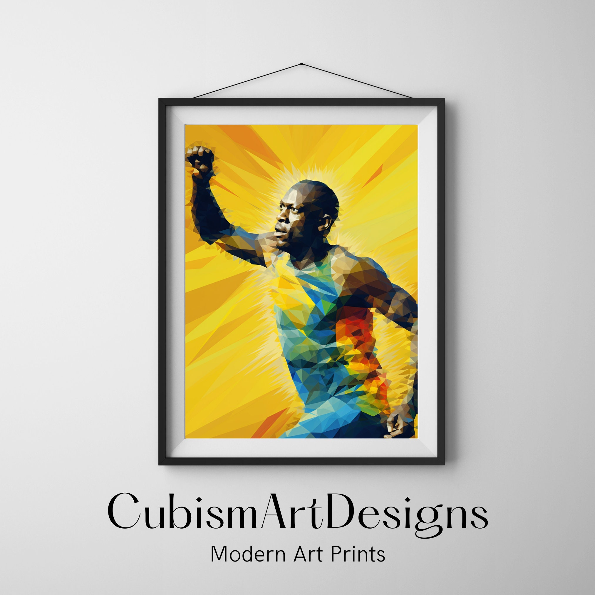 4 Printable Usain Bolt Portraits in Modern and Colorful Style, Modern ...