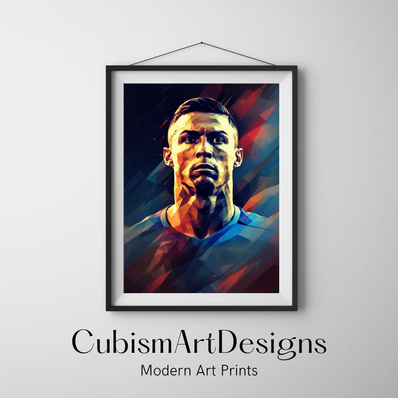 4 Printable Christiano Ronaldo Portraits in Modern and Colorful Style ...