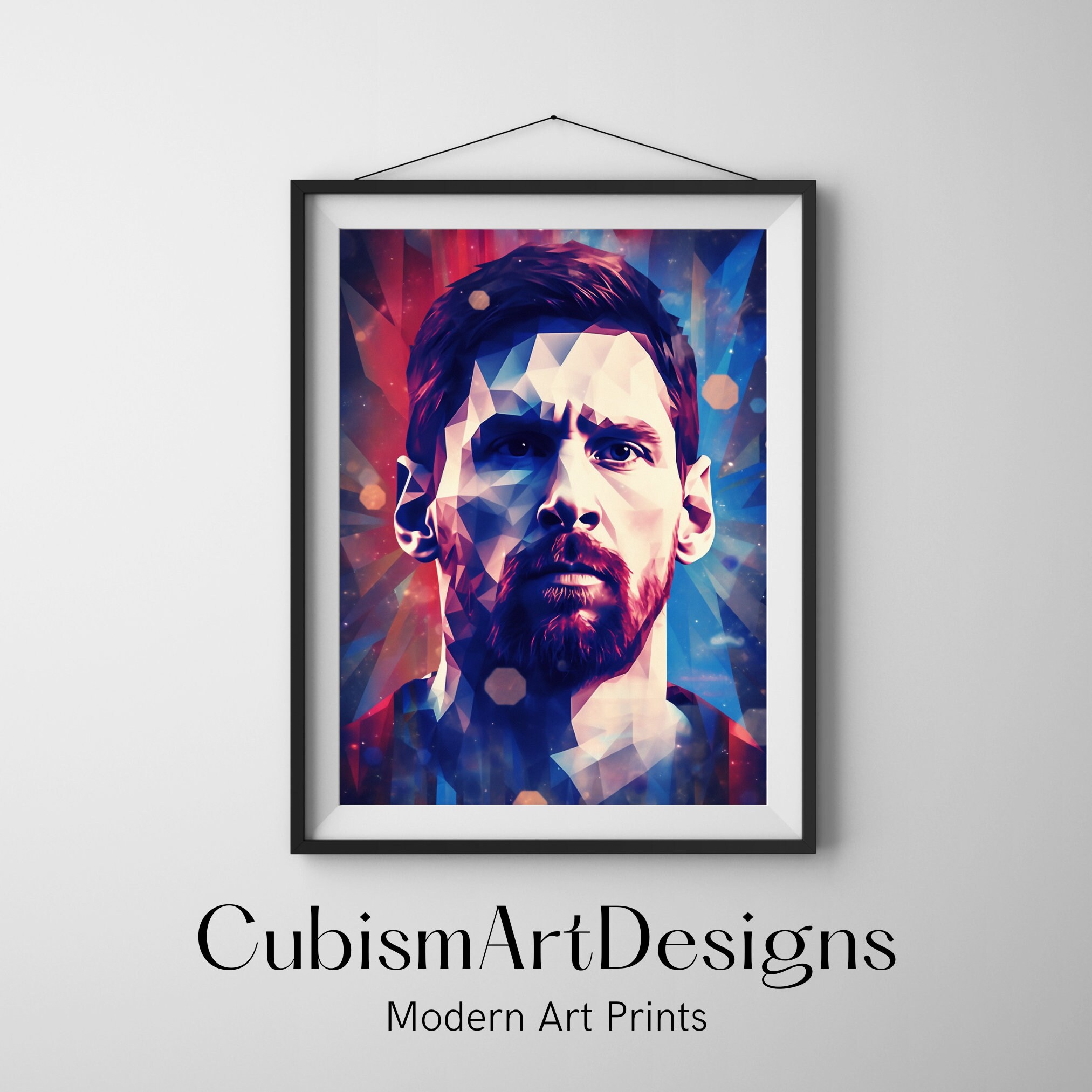 4 Printable Lionel Messi Portraits in Modern and Colorful Style Modern ...