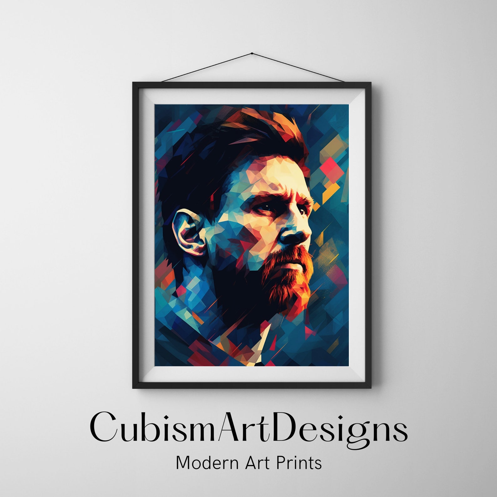 4 Printable Lionel Messi Portraits in Modern and Colorful Style Modern ...