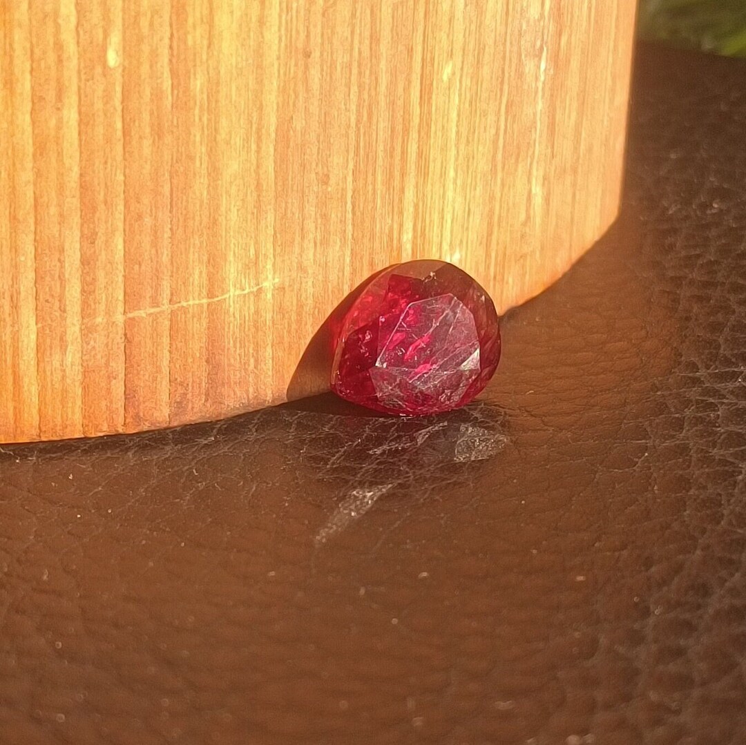 Red Spinel, Pear Shape Untreated Natural Loose Gemstone Jewelry Spinel ...