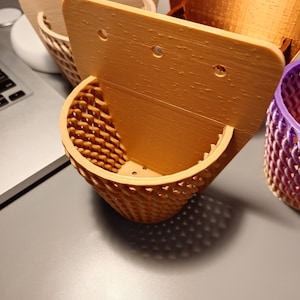 3D Printed Orchid Pot Bio-based Material, Net Basket Wall Mount Design ...