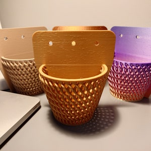 3D Printed Orchid Pot Bio-based Material, Net Basket Wall Mount Design ...