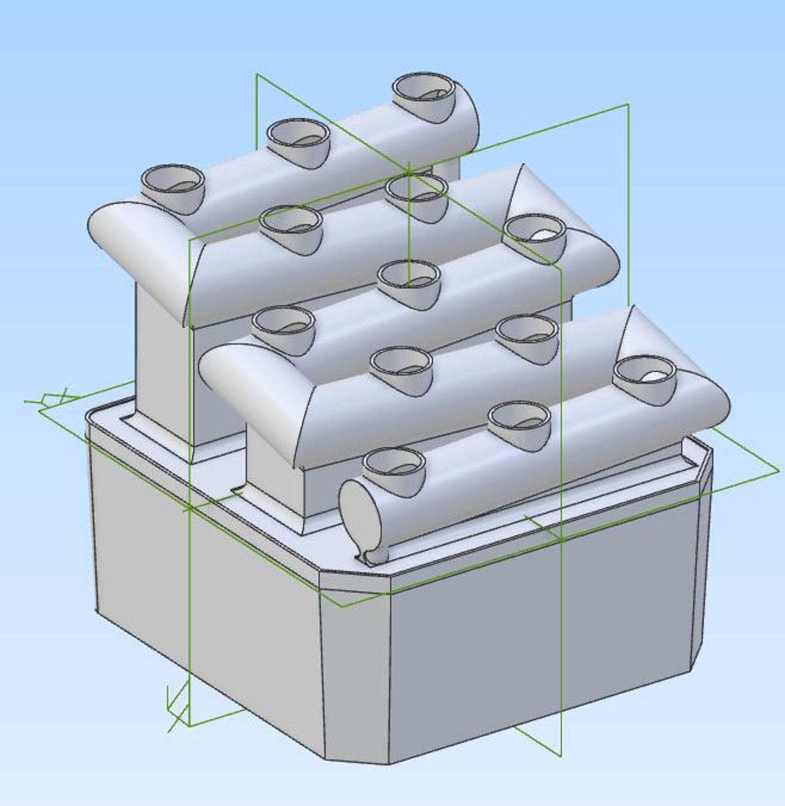 Terrace Desktop Hydroponics. 3D Printed, 12 Net Pot, USB-A Water Pump ...